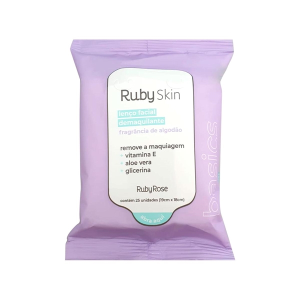 Lenço Facial Demaquilante Ruby Skin Ruby Rose 155g | Mais Vaidosa ...