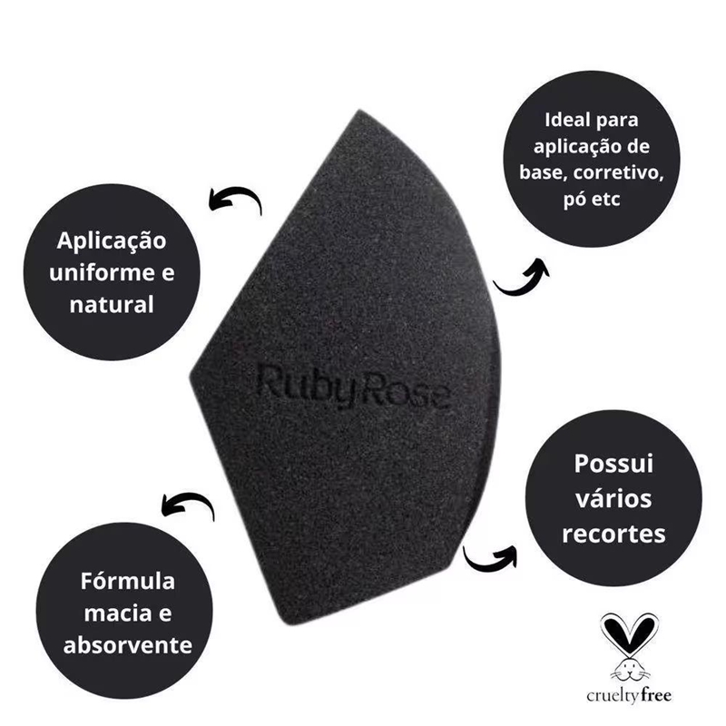 Esponja para Maquiagem Midnight Ruby Rose | Mais Vaidosa - Esponja para Maquiagem Midnight Ruby ...