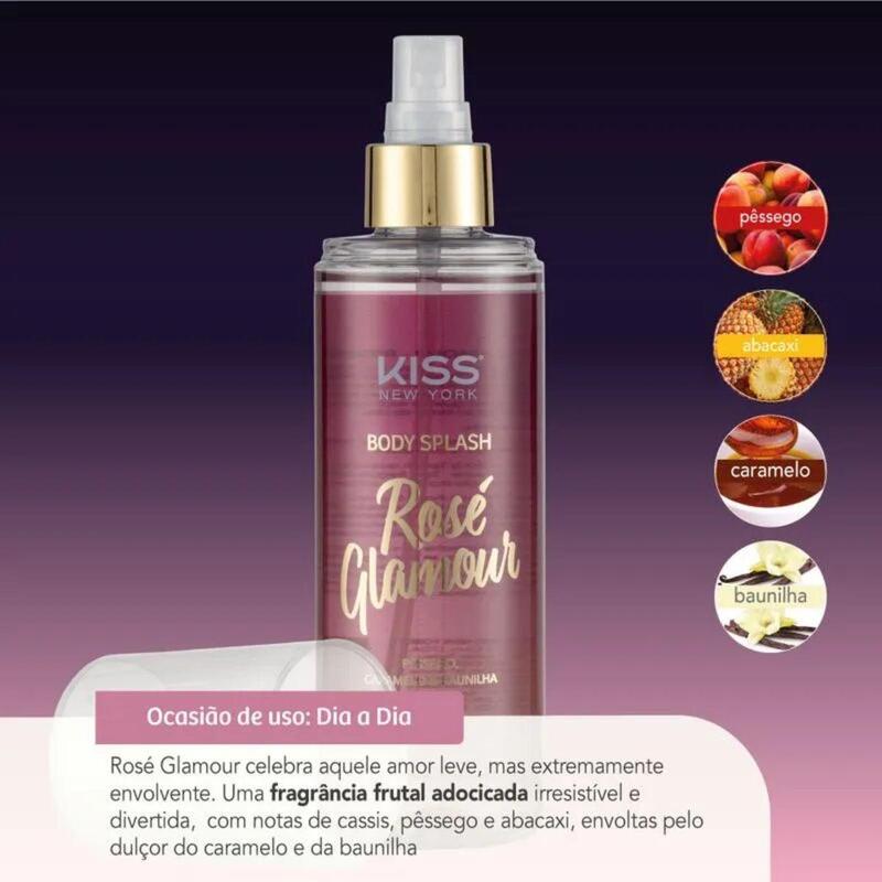 Body Splash Rosé Glamour Kiss New York 200ml| Mais Vaidosa - Body ...